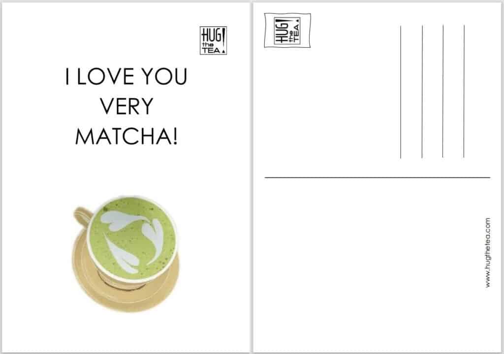 Matcha wenskaart van Hug the Tea - I love you very matcha