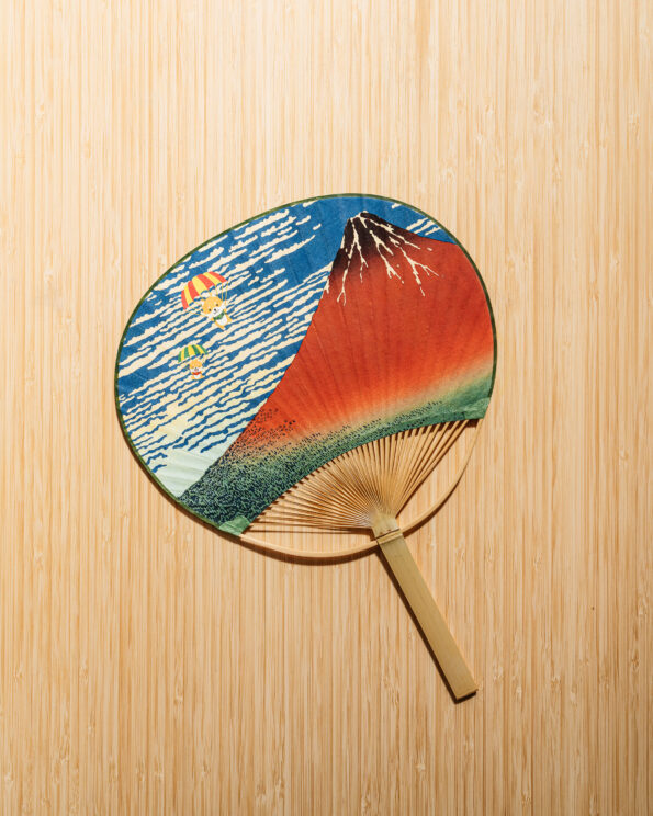 Uchiwa - Japanse waaier - Red Fuji – Hug the Tea Uchiwa Japanese fan